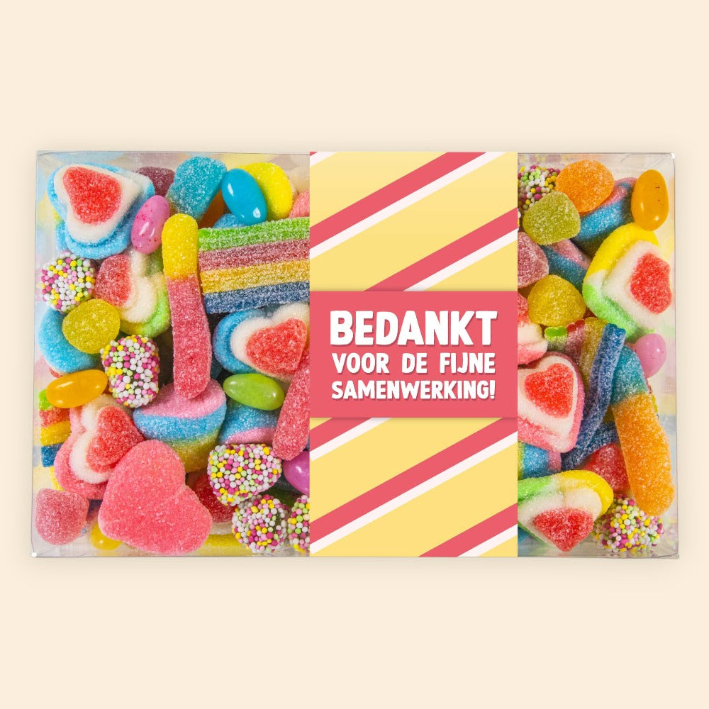 Snoepdoosje Bedankt voor de samenwerking! | Veel Liefs